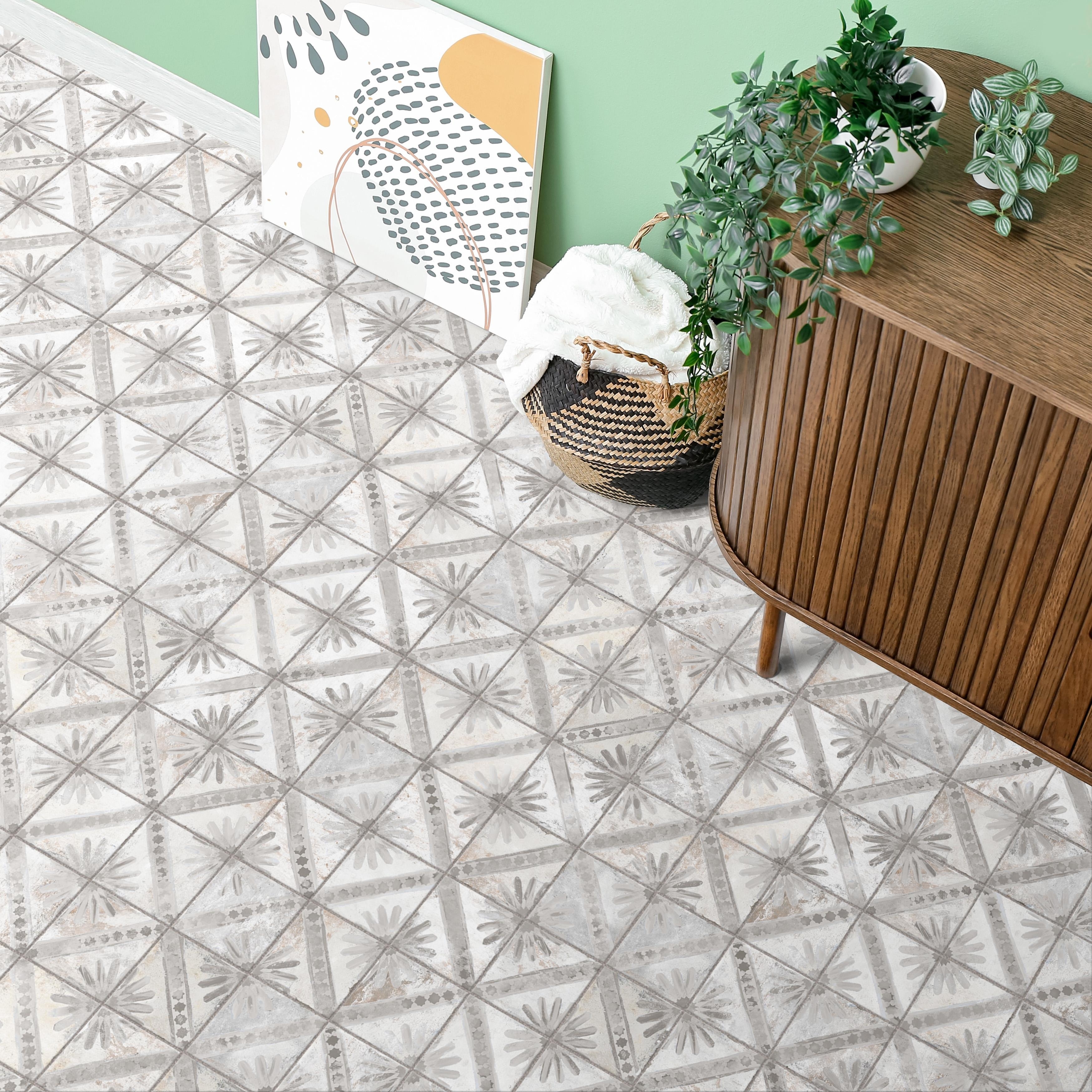 Merola Tile Harmonia Kings Star White 13" x 13" Ceramic Floor and Wall Tile - Bed Bath & Beyond ...